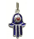 Handmade Silver and red coral hand of fatima from Algeria